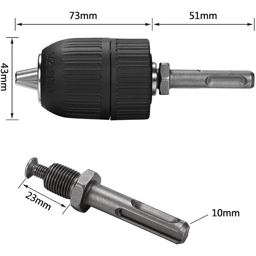 Mandrina cu adaptor, Sunmostar, ABS, 12.4 x 4.3 cm, Negru/Argintiu ...