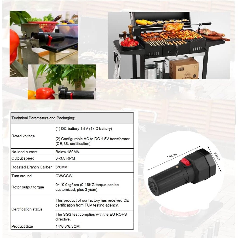 Motor rotisor pentru gratar Sunmostar, 1.5V, Negru - eMAG.ro