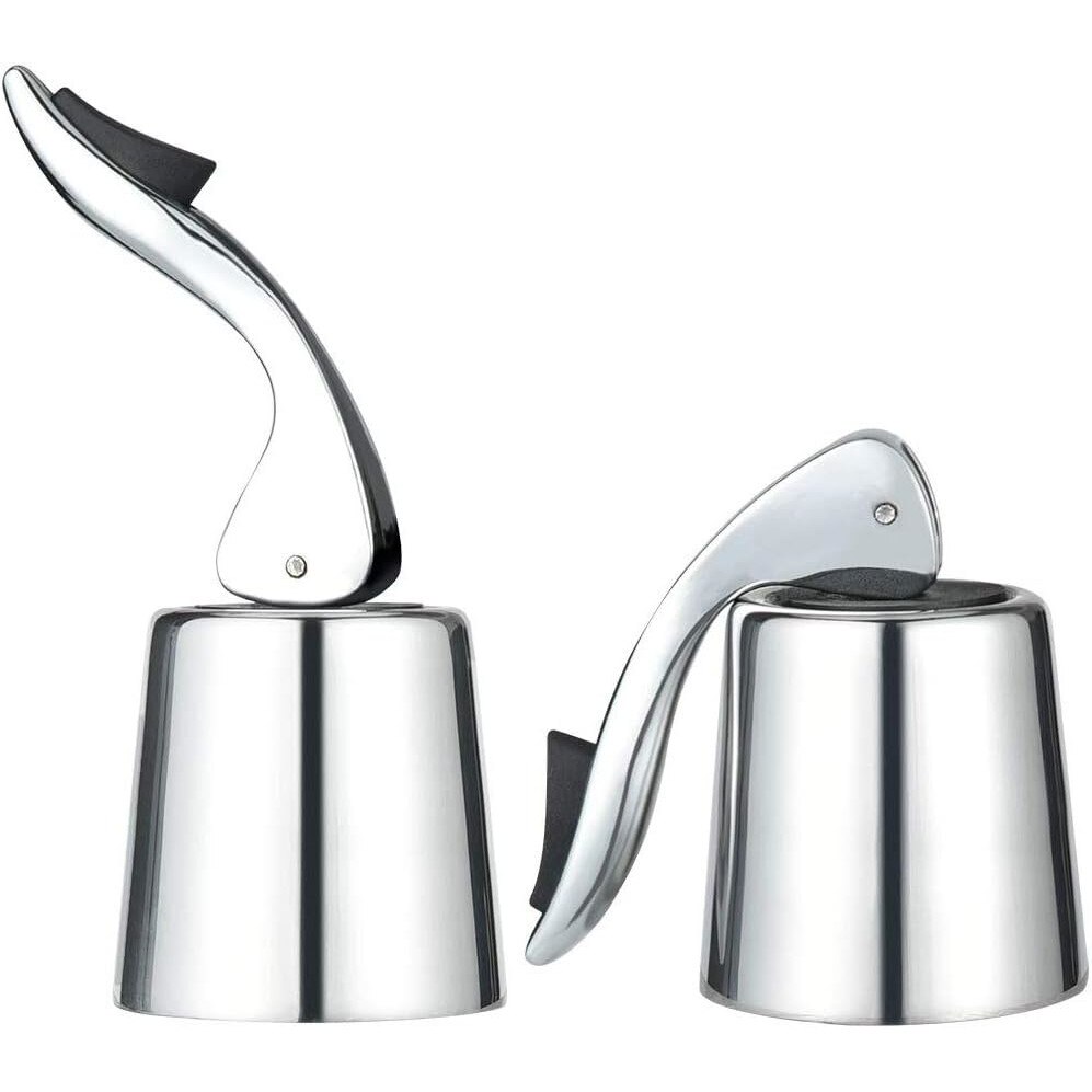Set 2 dopuri pentru sticle de vin Sunmostar, Inox, Argintiu - eMAG.ro