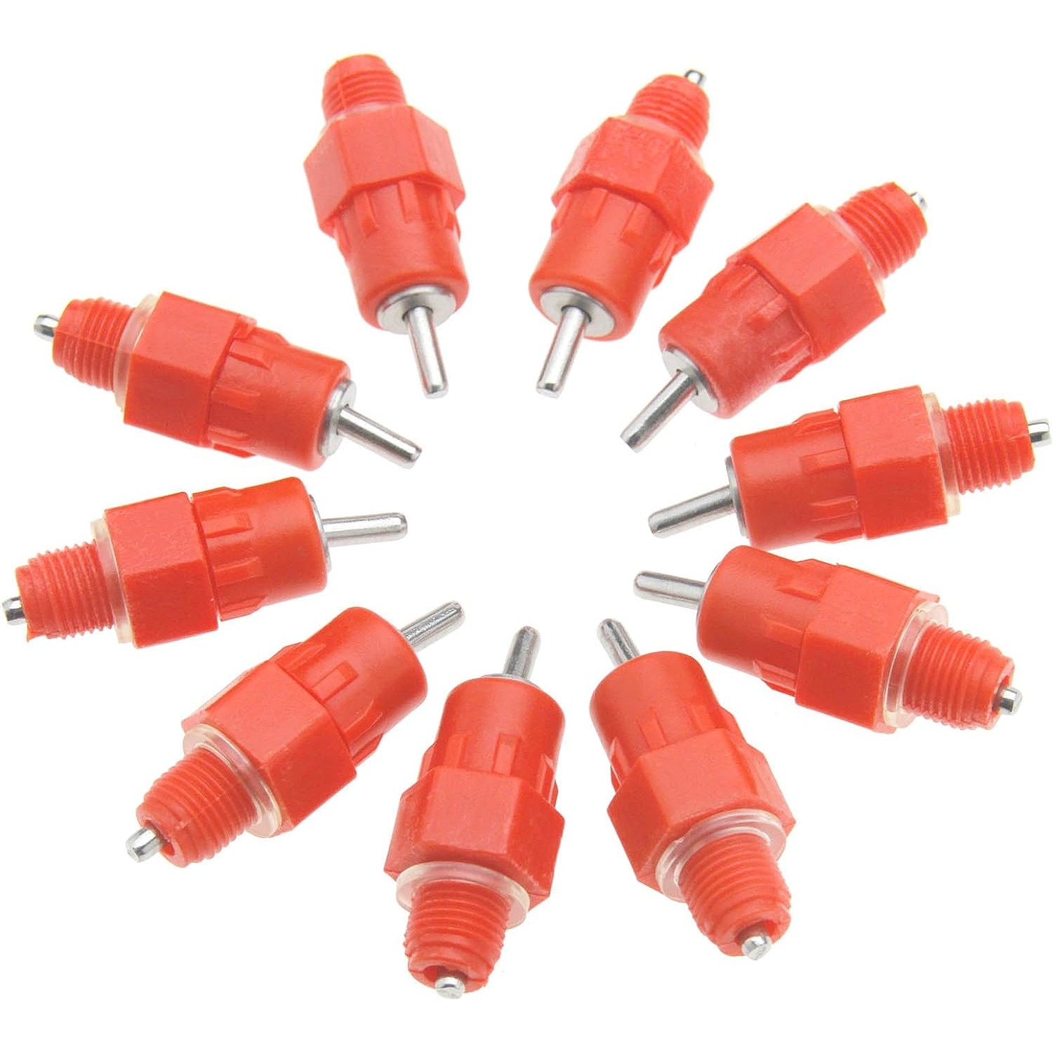 Set 10 adapatoare pentru pui, Sunmostar, Plastic\Inox, Rosu - eMAG.ro