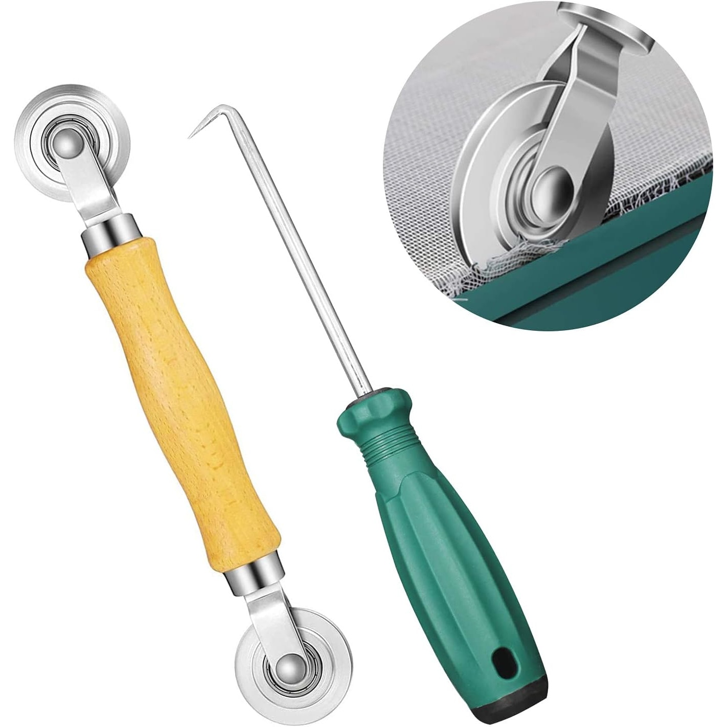 Set rola dubla si carlig extractor pentru fixare garnitura plasa ...