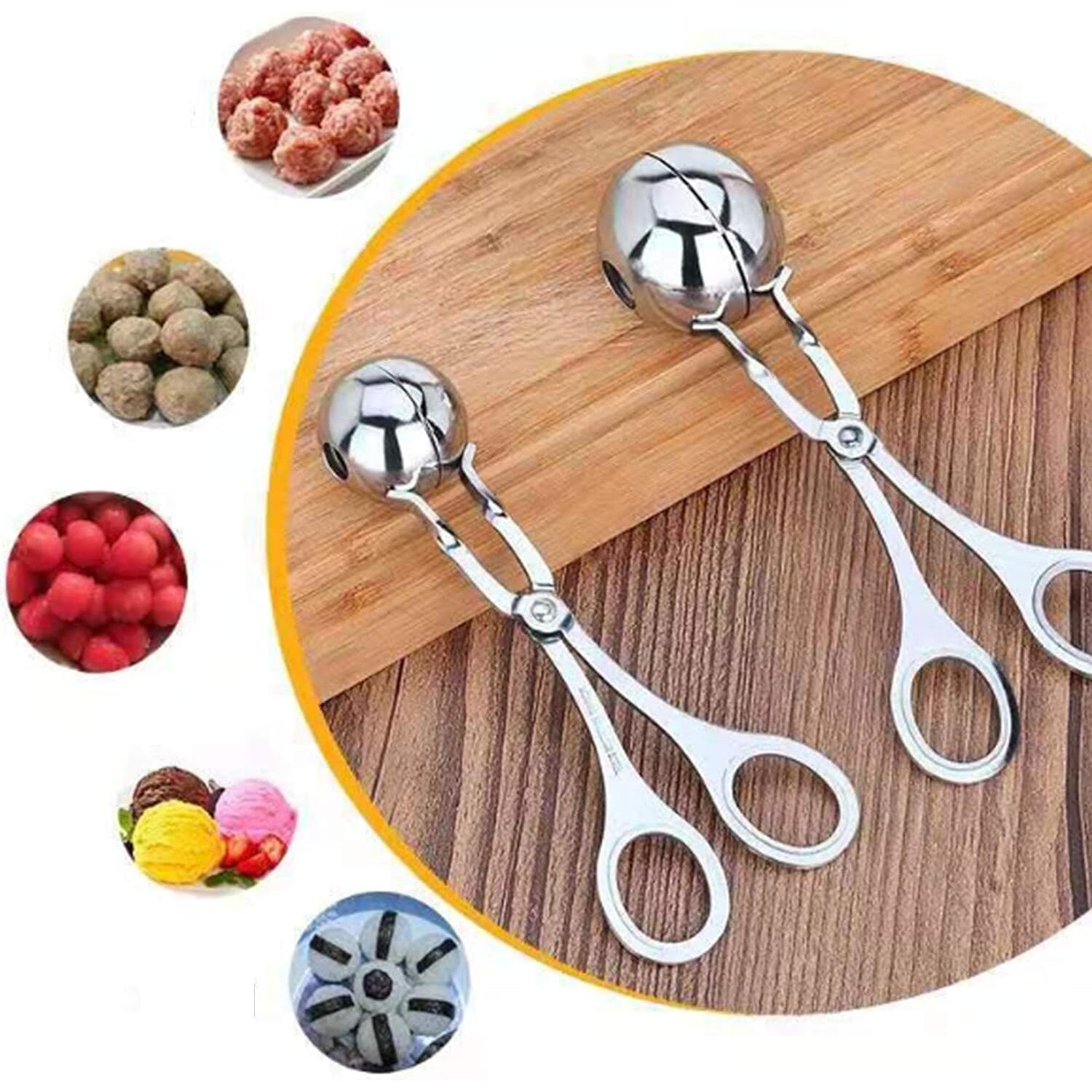 Set 2 clesti pentru chiftelute Sunmostar, Inox, Argintiu - eMAG.ro