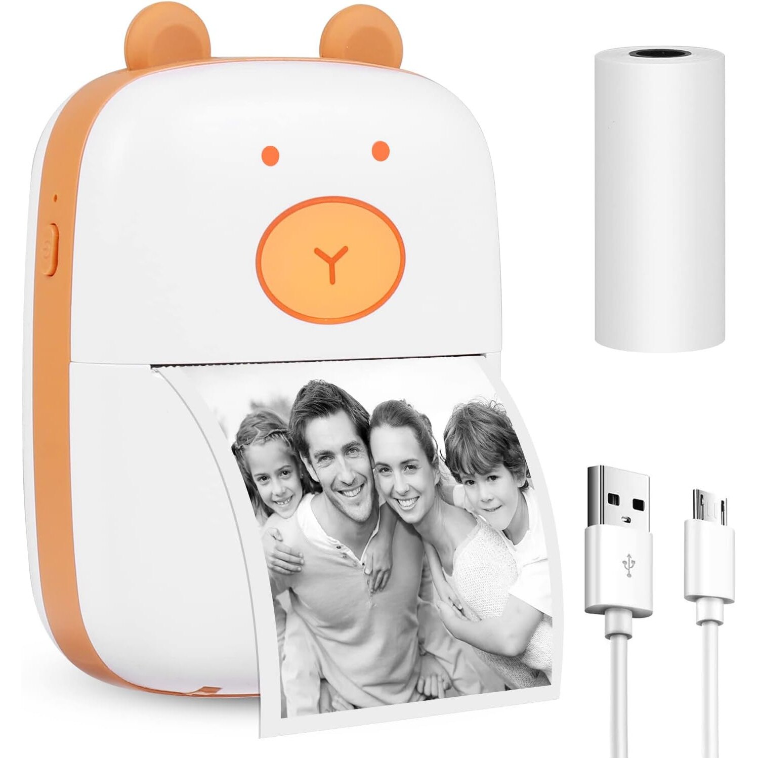 Mini imprimanta foto Sunmostar, Bluetooth, Alb/Galben - eMAG.ro