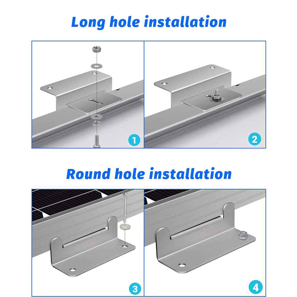 Set 4 cleme cu suruburi si piulite montare panou solar, Sunmostar ...