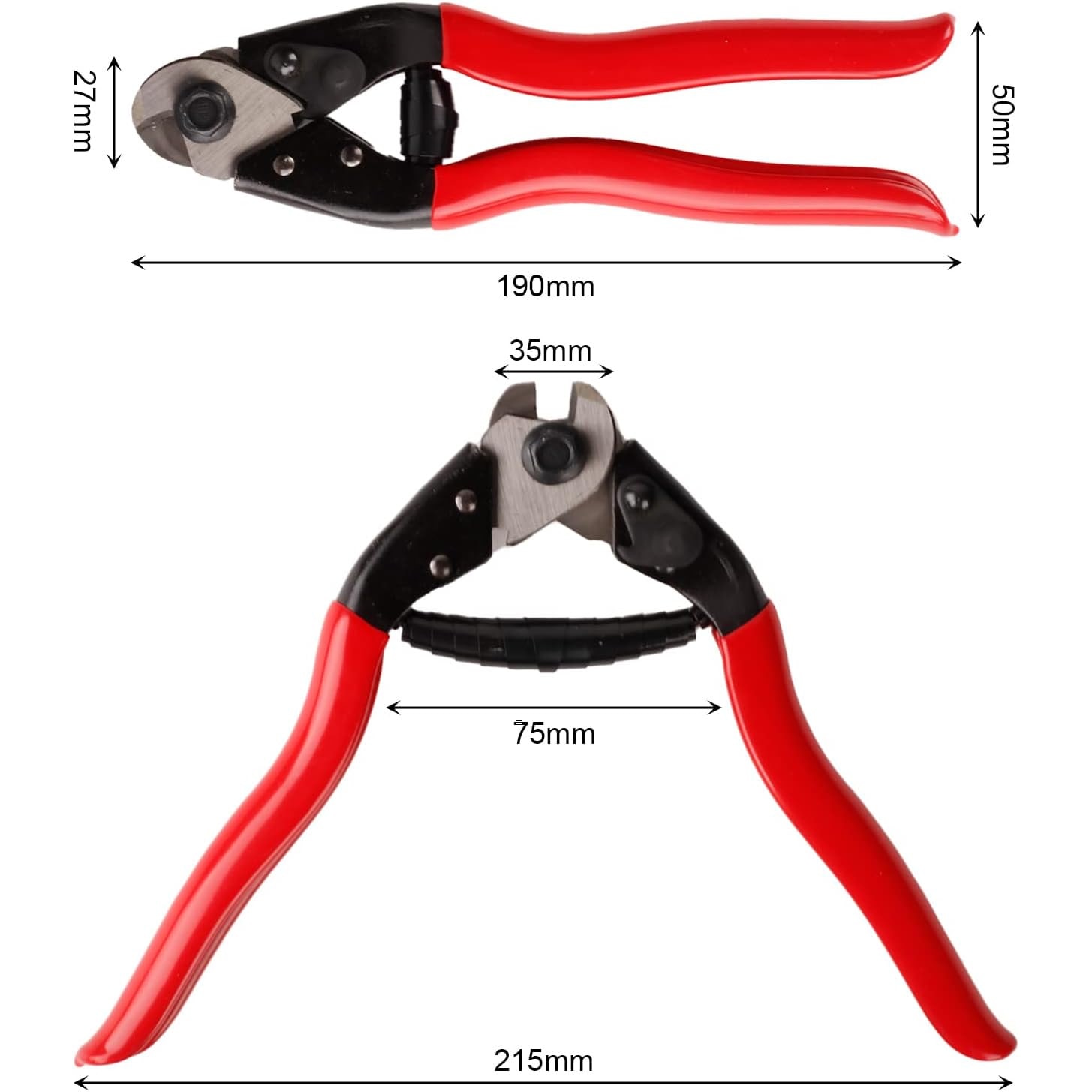 Cleste pentru taiat sarma Sunmostar, 190mm, Otel/PVC, Rosu/Negru - eMAG.ro