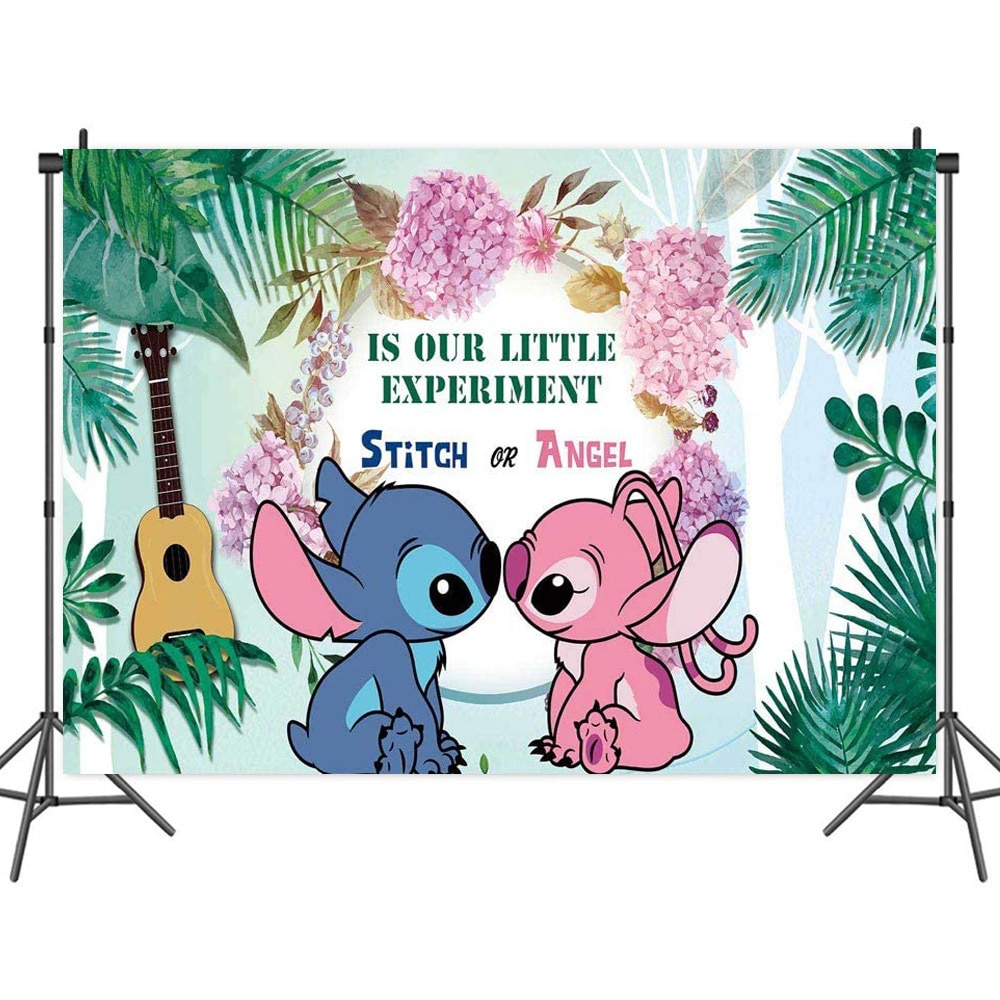 Fundal foto Lilo si Stitch, Sunmostar, Vinil, 150 x 100 cm, Multicolor ...
