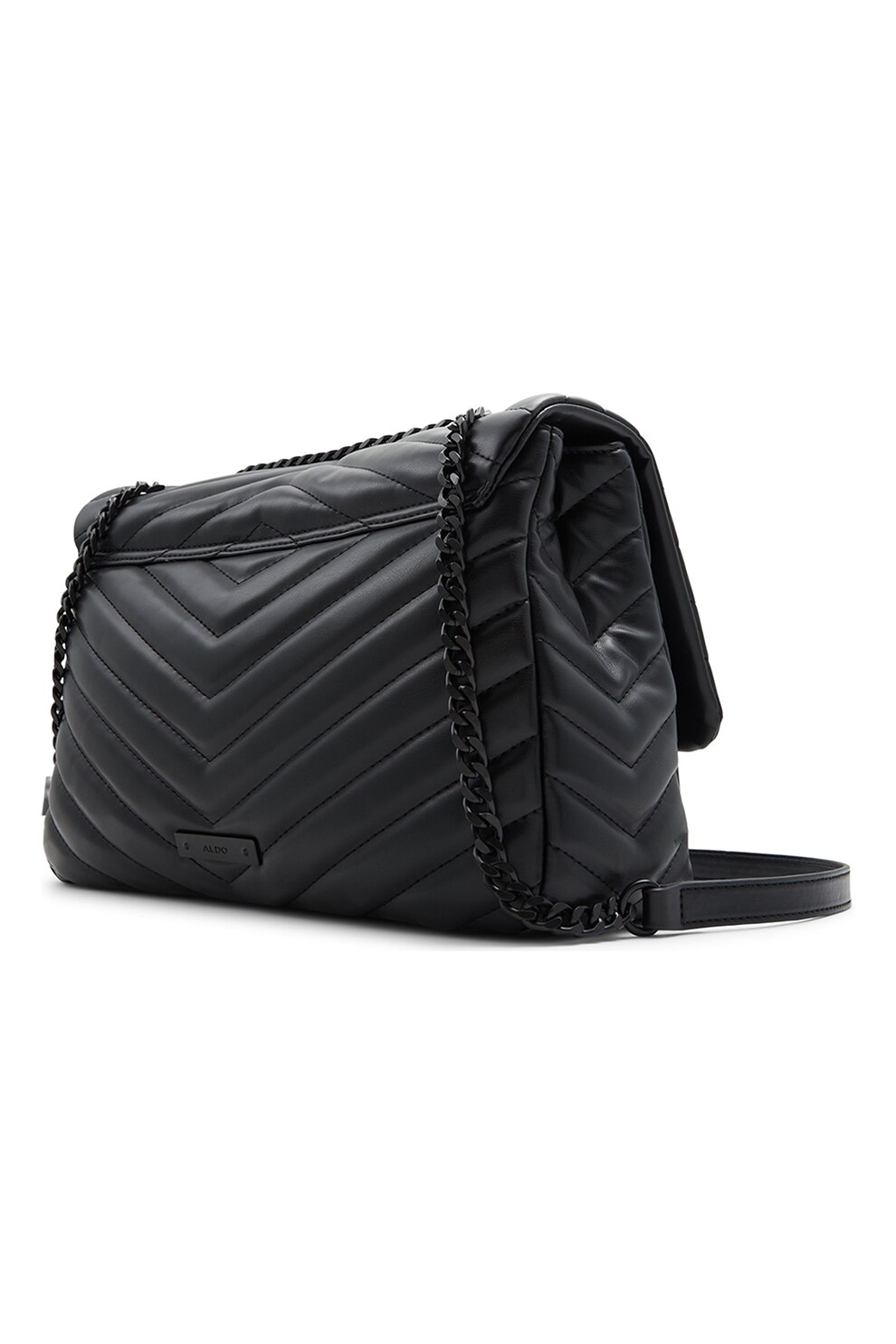 Aldo, Чанта за рамо от капитонирана еко кожа Lessie, Черен - eMAG.bg