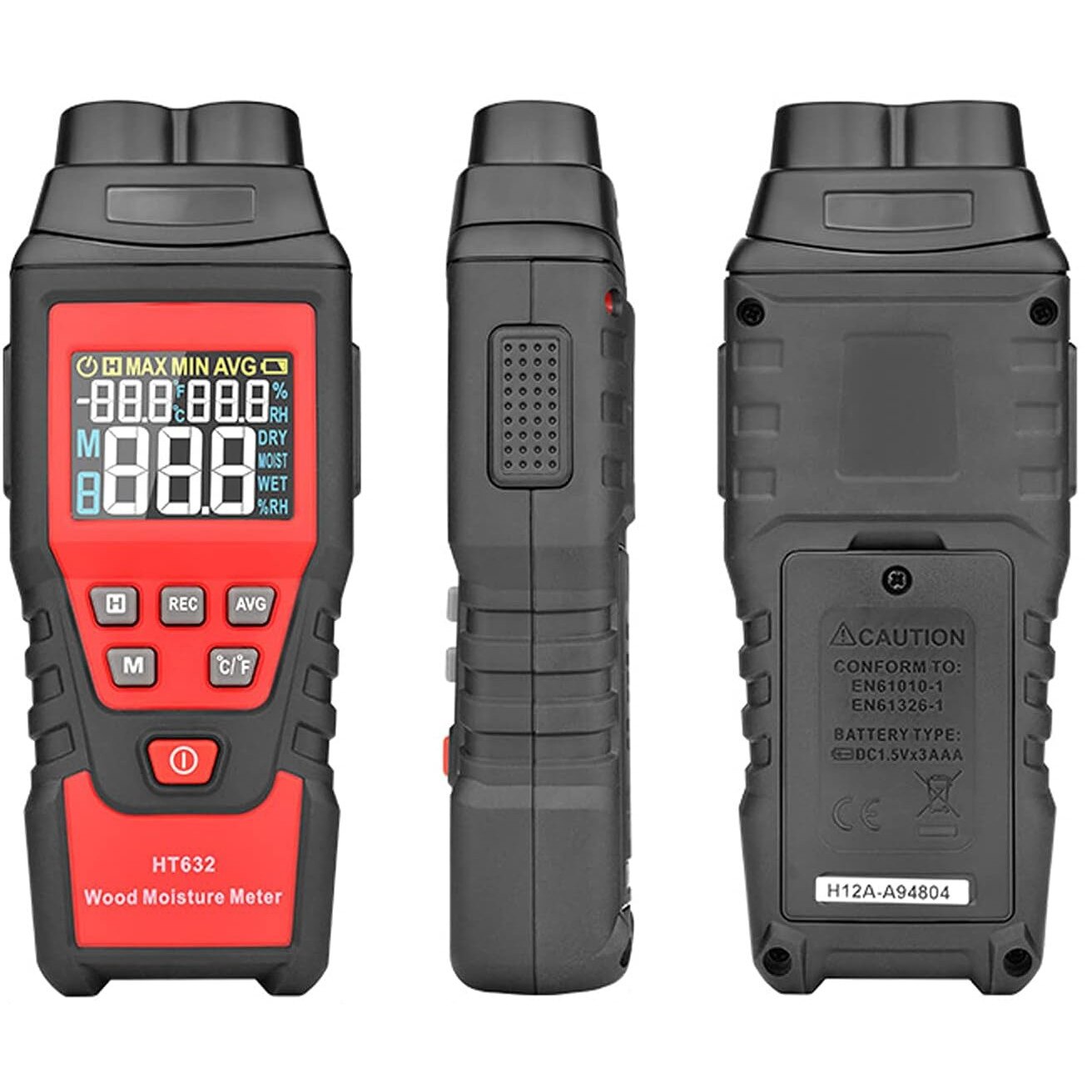 Contor digital de umiditate pentru lemn, Sunmostar, 2 pini de precizie ...