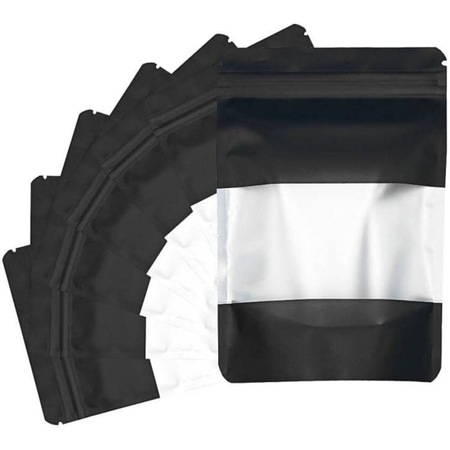 Set 7 pungi alimentare, Plastic, 150x100mm, Negru/Transparent - eMAG.ro