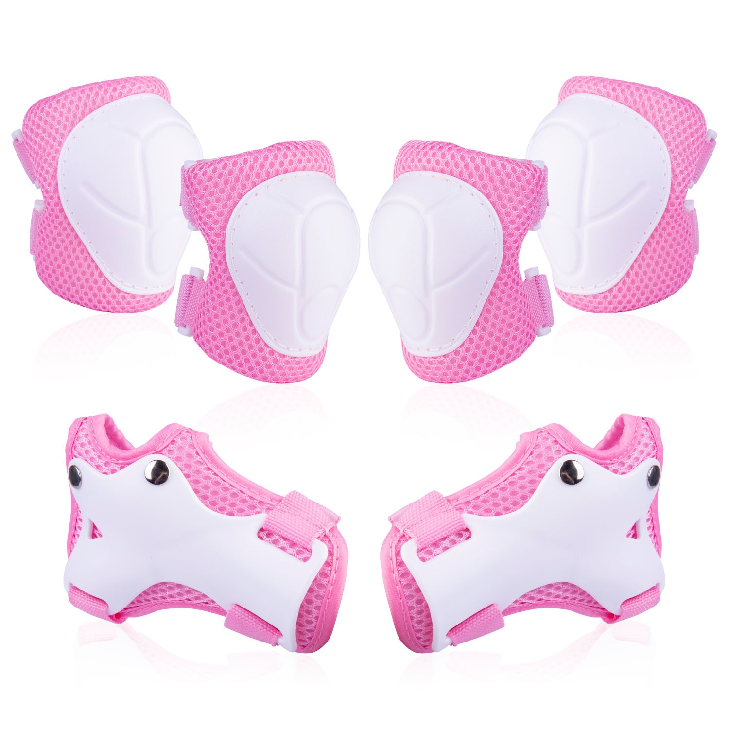 Set genunchiere/cotiere copii, Sunmostar, Alb/Roz - eMAG.ro