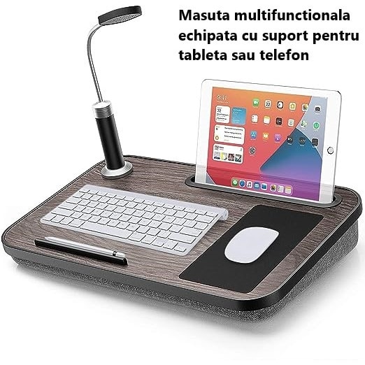 Masuta laptop stand XPD multifunctionala, blat MDF, mouse pad, suport ...