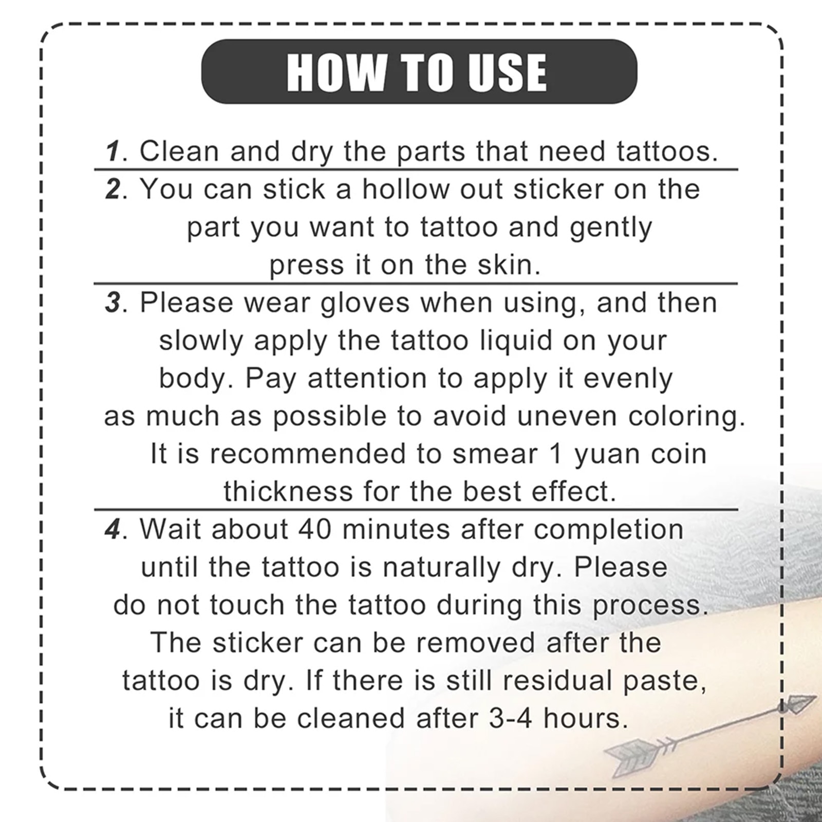 Kit de tatuaje temporare, zggzerg, cu 3 sticle de cerneala diferite de ...