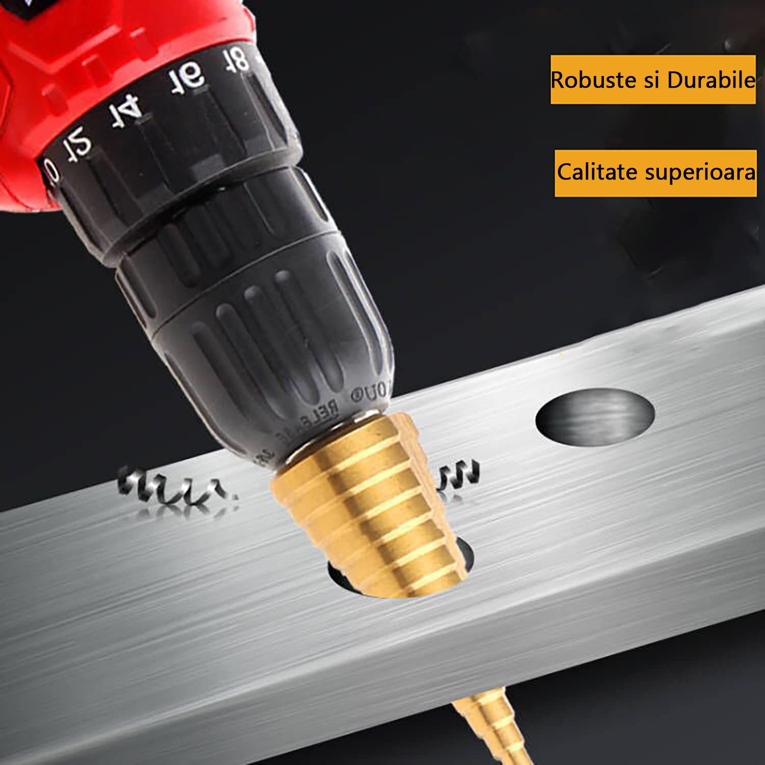 Set burghie, Vaxiuja, Otel, 3 burghie in trepte 4-32mm, 3 burghie in ...