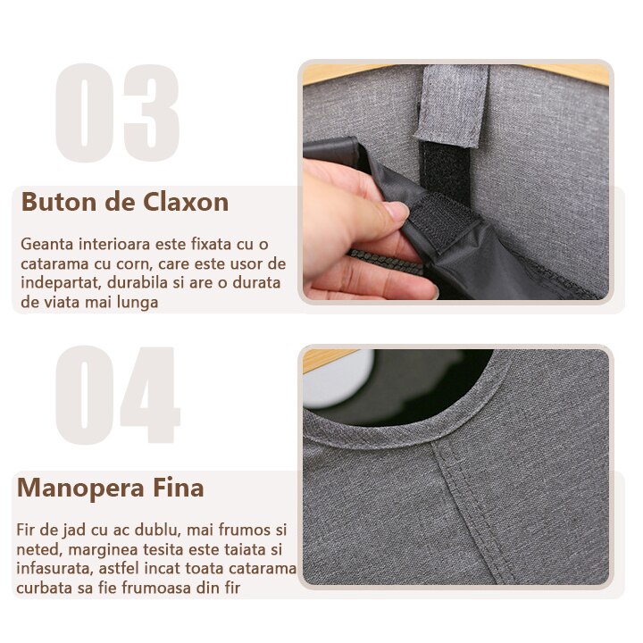 Cos de rufe, Amtok, Panza Oxford, Pliabil, cu capac si sac de rufe ...