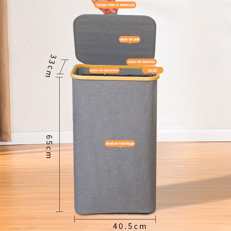 Cos de rufe, Amtok, Panza Oxford, Pliabil, cu capac si sac de rufe ...