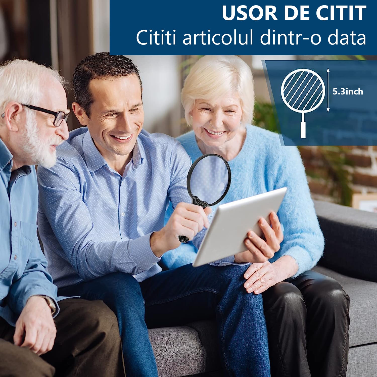 Lupa de citit, Vaxiuja, Marire 10x, 20x, 45x, cu 3 lumina Led si 1 UV ...