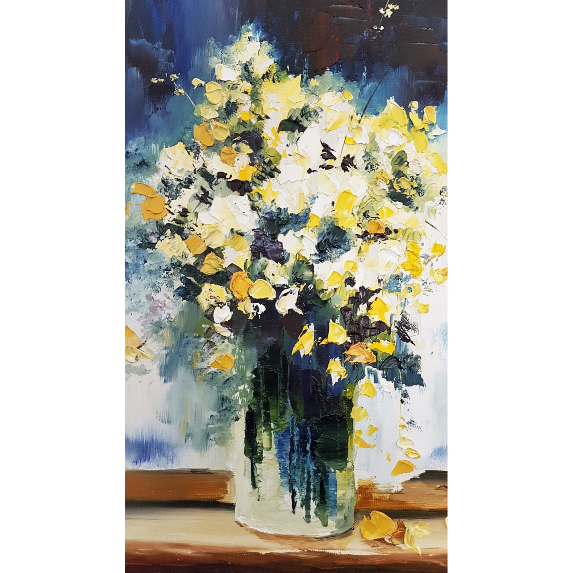 Tablou pictat manual pe panza cartonata, "Natura statica cu o cireasa ...