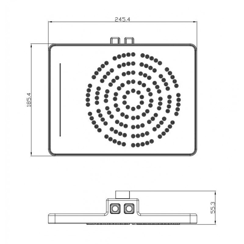 Стационарна душ глава, Интер Керамик, ICH 2318C, ABS, хром, 2 функции ...