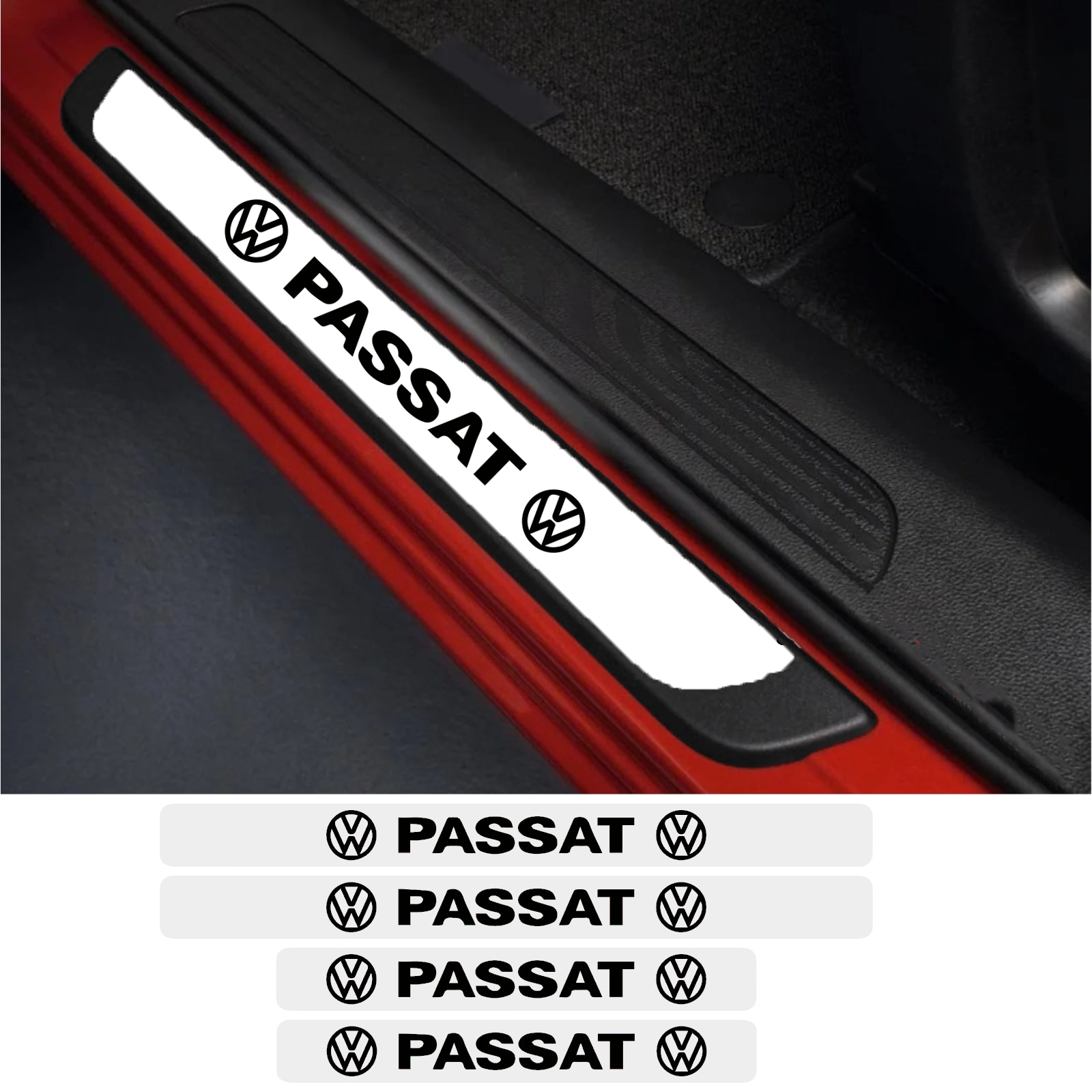 Set 4 protectii praguri auto, autoadezive Passat, Negru - eMAG.ro