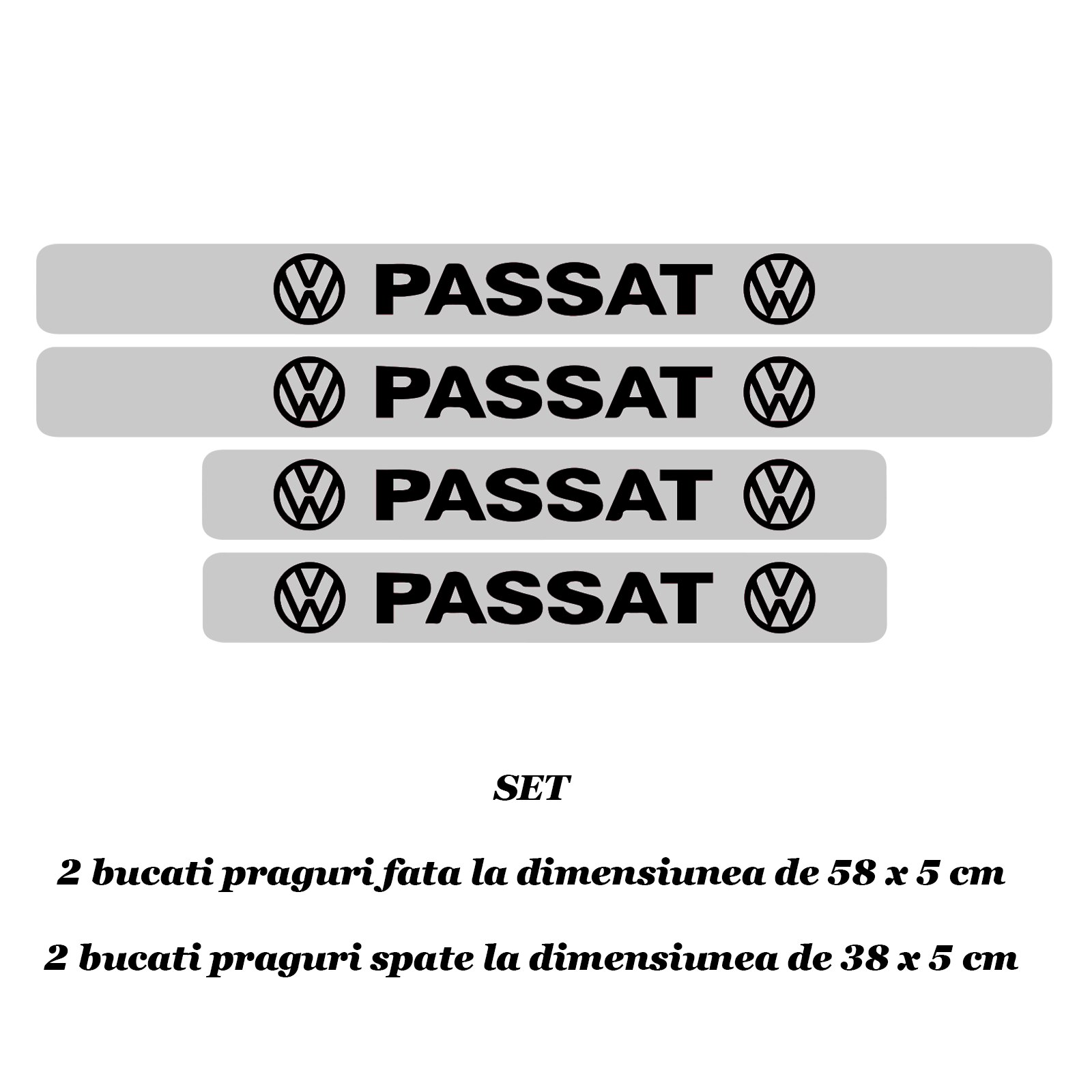 Set 4 protectii praguri auto, autoadezive Passat, Negru - eMAG.ro