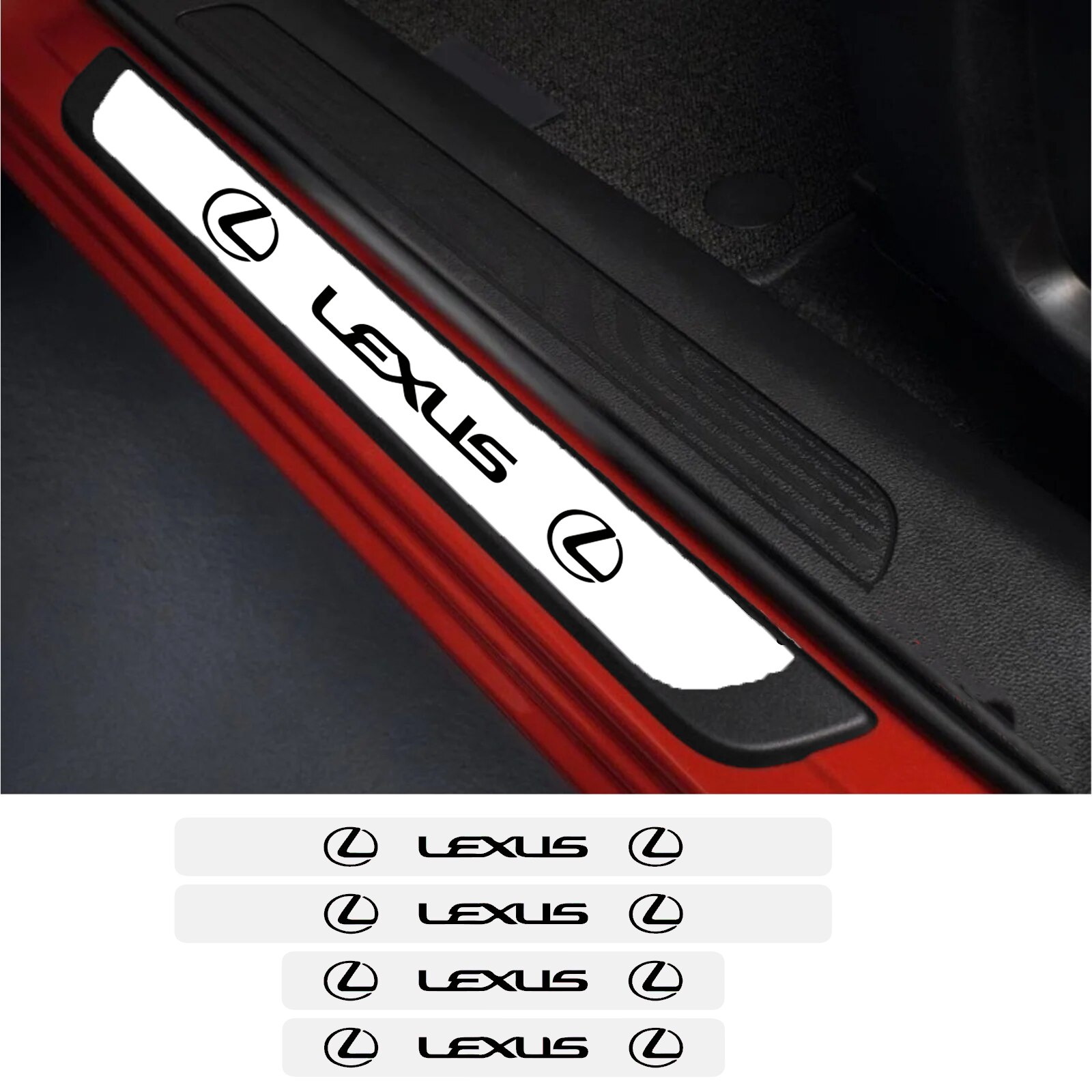 Set 4 protectii praguri auto, autoadezive Lexus, Negru - eMAG.ro