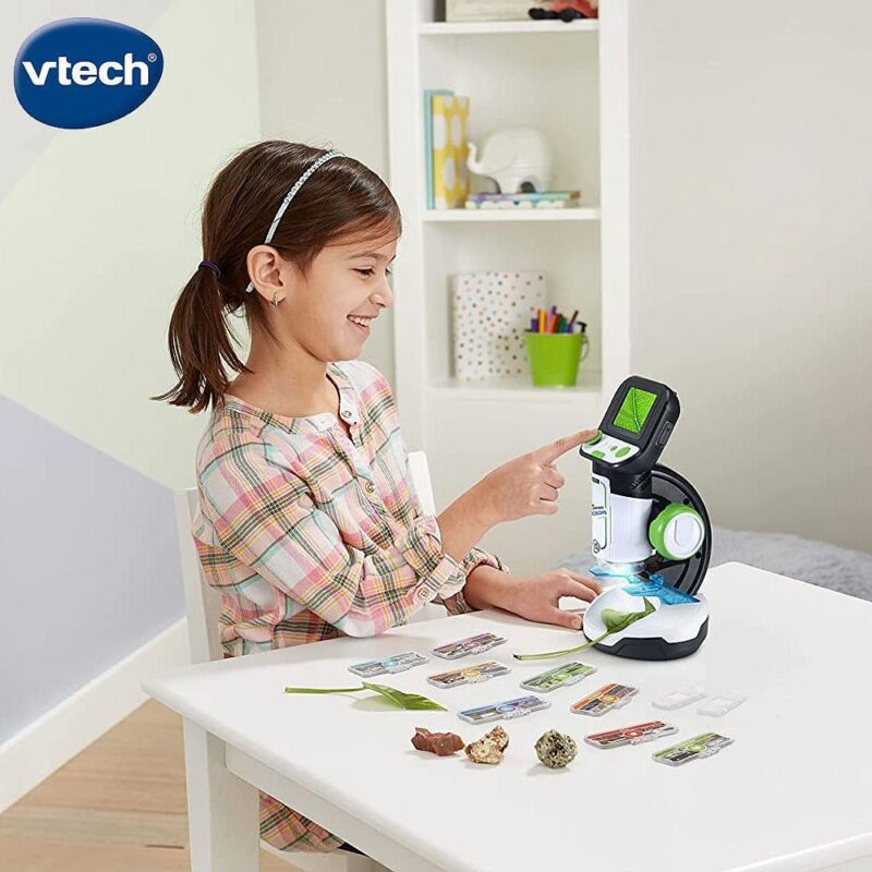 Детски микроскоп Vtech GENIUS XL, Увеличение 200Х, Включени аксесоари ...
