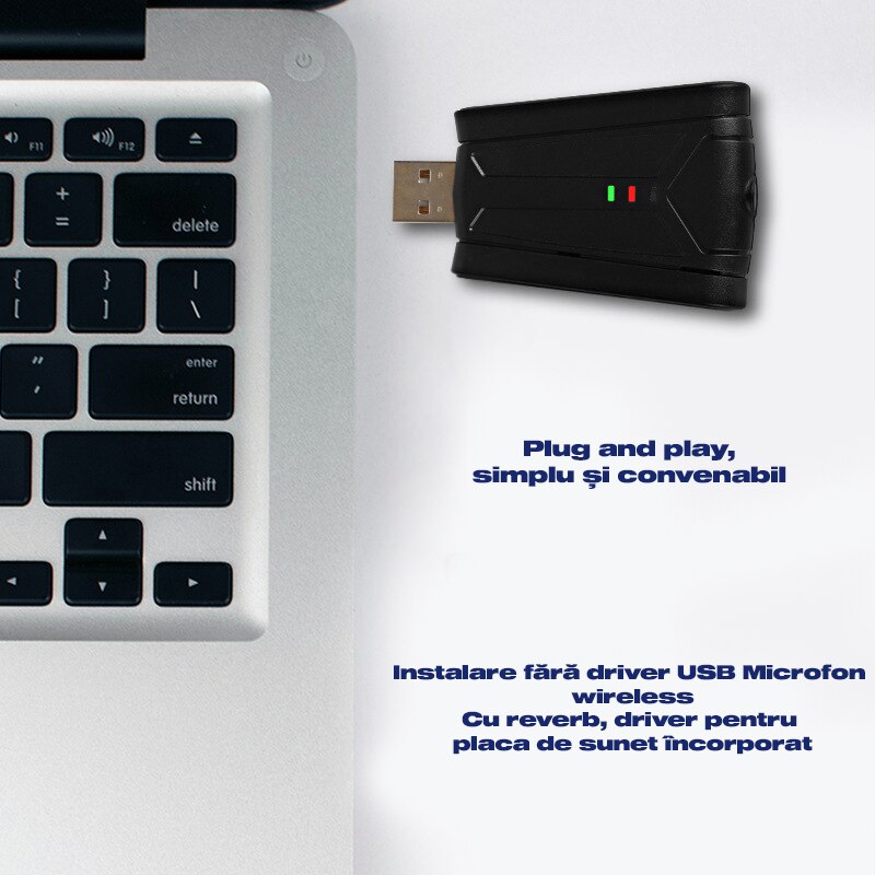 Microfon Wireless Profesional VENTART, Receiver USB, Omnidirectional ...