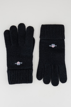 Gant, Ръкавици с вълна с бродирано лого, черен - eMAG.bg