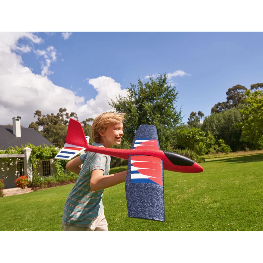 Avion Planor din polistiren, Urias, 84 cm, rosu, PLAYTIVE - eMAG.ro