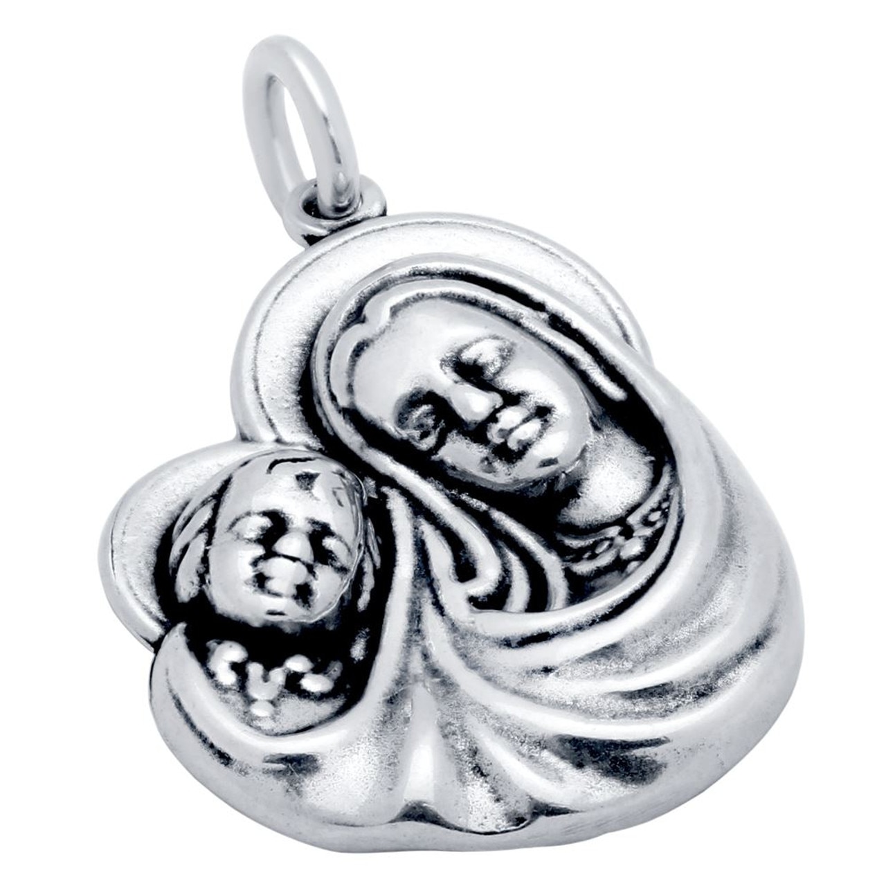 Pandantiv argint 925 cu Fecioara Maria si pruncul Isus - eMAG.ro