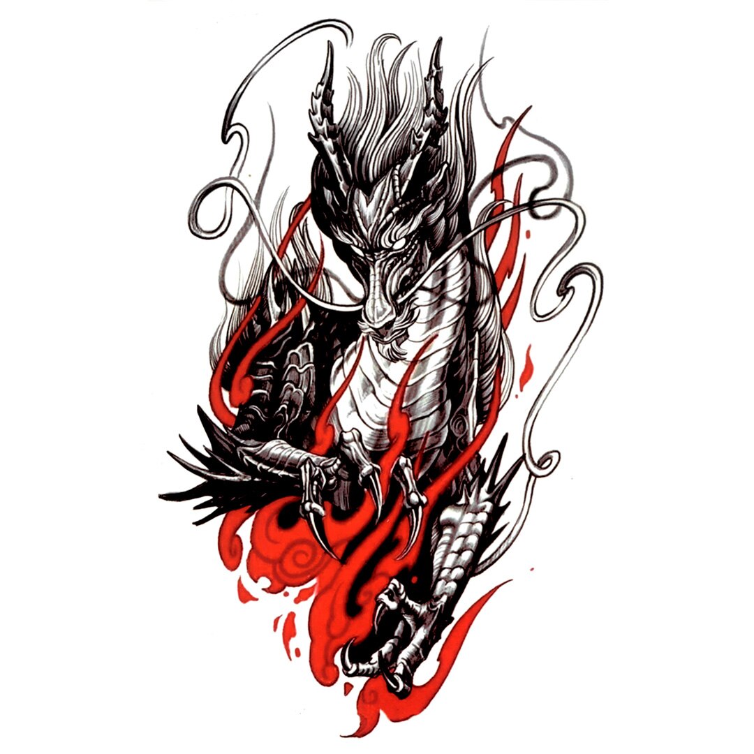 Tatuaj temporar, Flash Tattoos Romania, Flaming Dragon, rezistent la ...