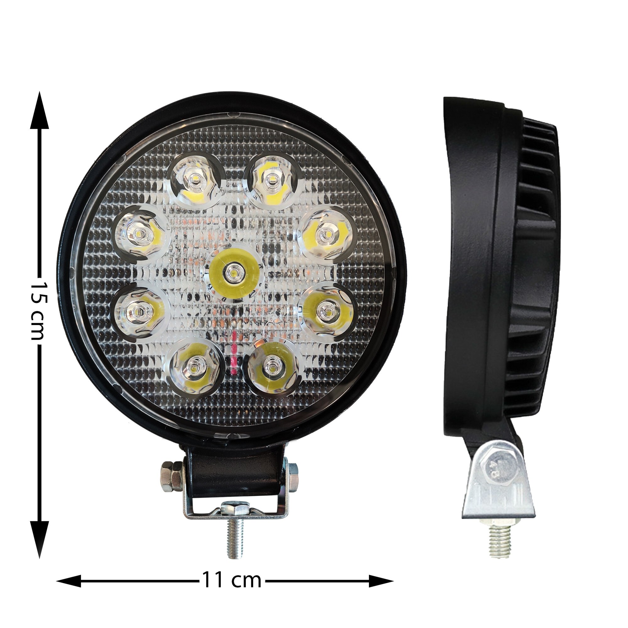 Proiector LED Auto Halogen, 27W, 12V-24V, 6000k, IP67, Rotund, Unghiul ...