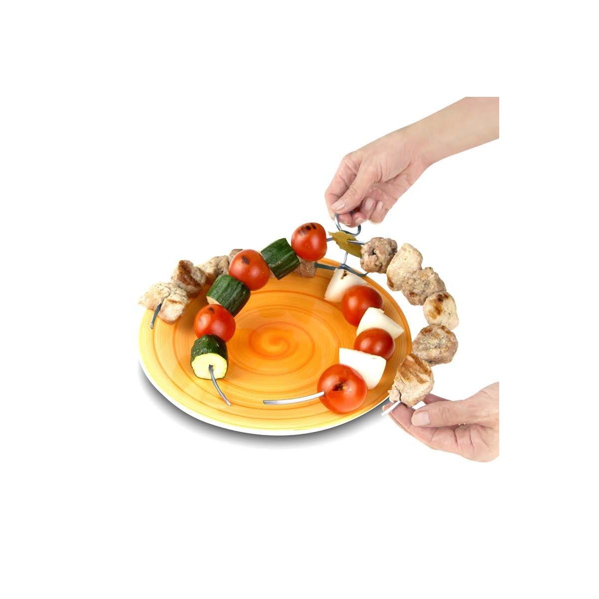 Set 2 sarme, tip cerc, pentru frigarui, 24 x 2 cm, inox, Genietti - eMAG.ro