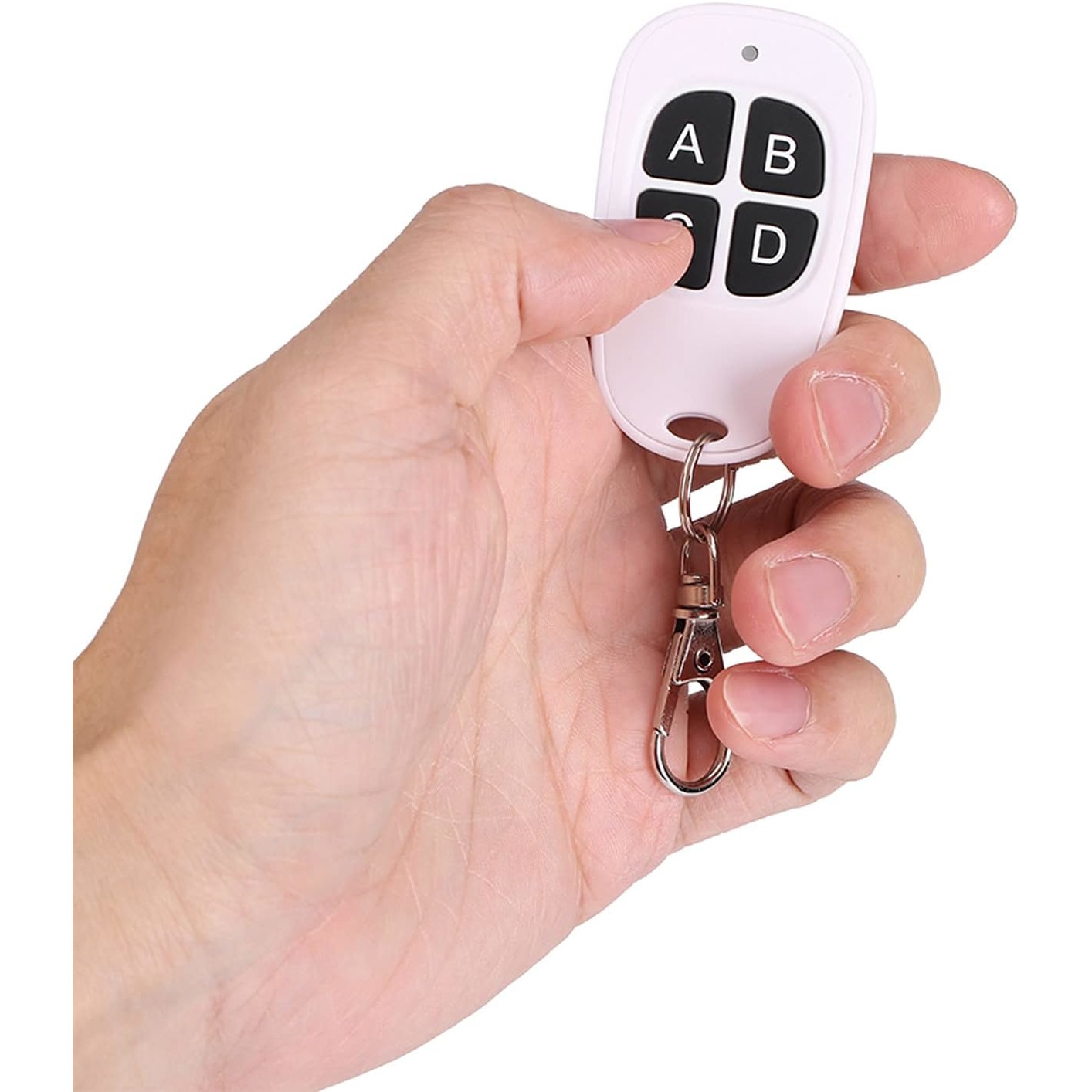 Telecomanda universala pentru porti/usi garaj, 433MHz, 100 m, Alb/Negru ...