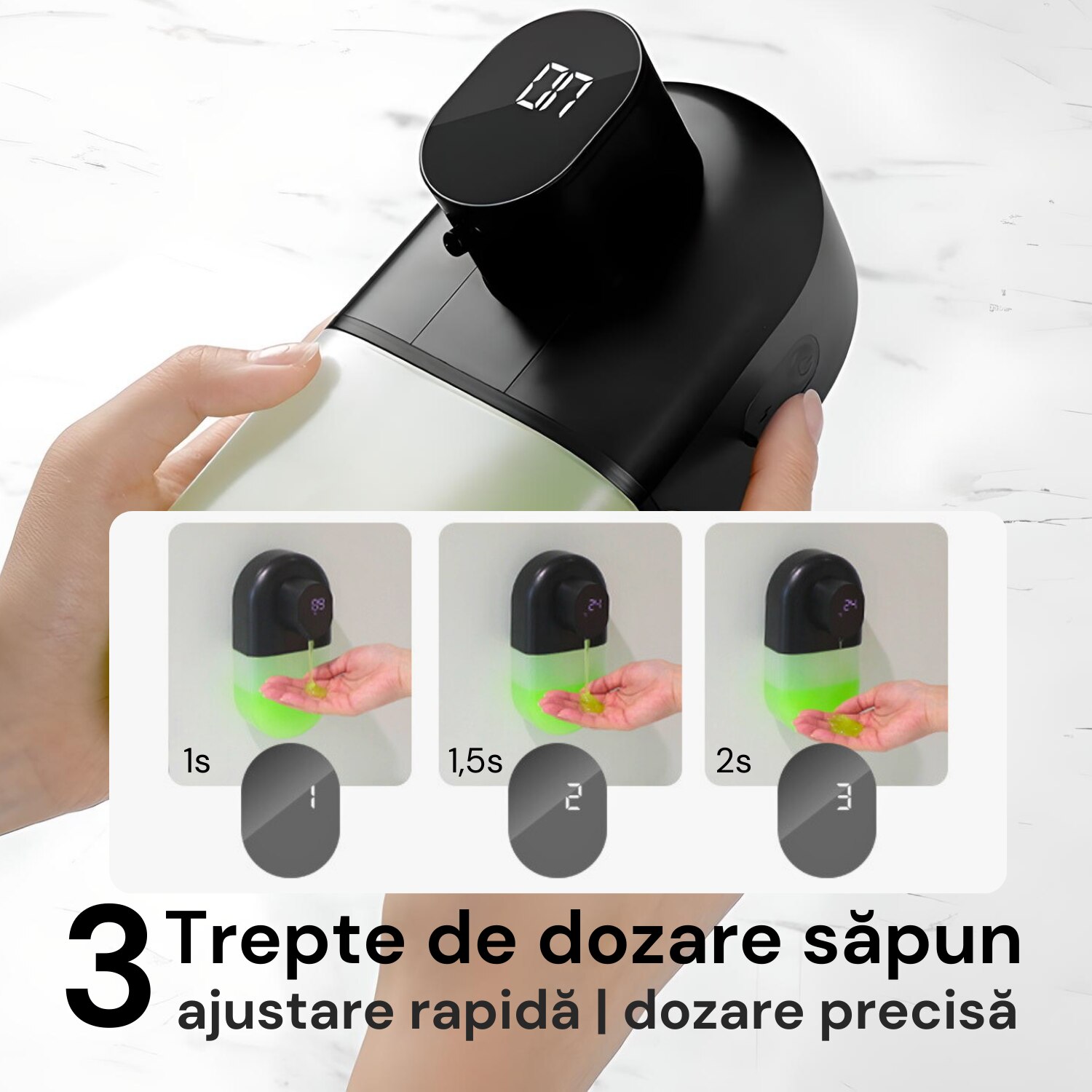 Dispenser sapun lichid cu senzor de miscare, diZZen®, fara atingere ...