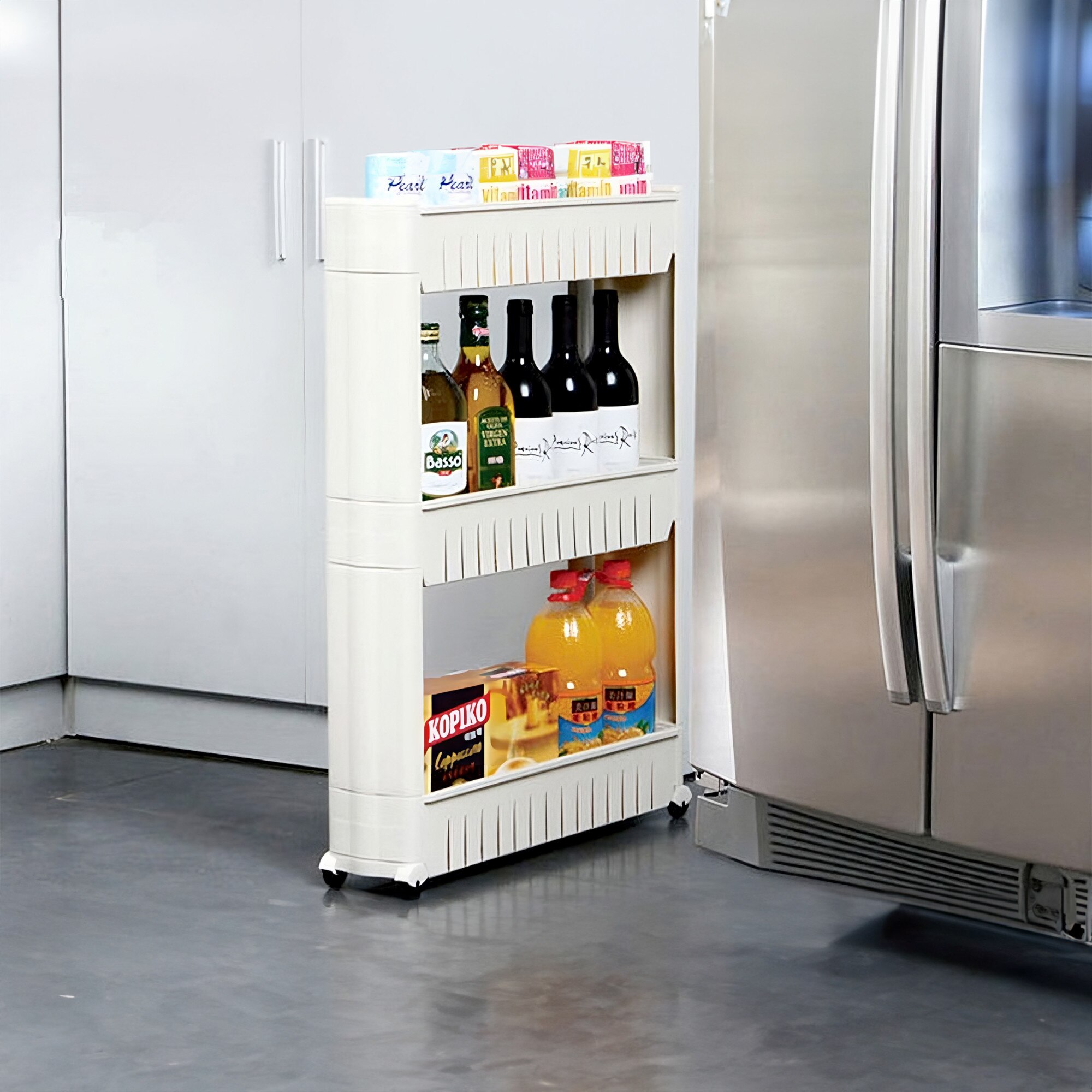 Etajera pentru Depozitare Si Organizare cu 3 Polite si Roti pentru ...