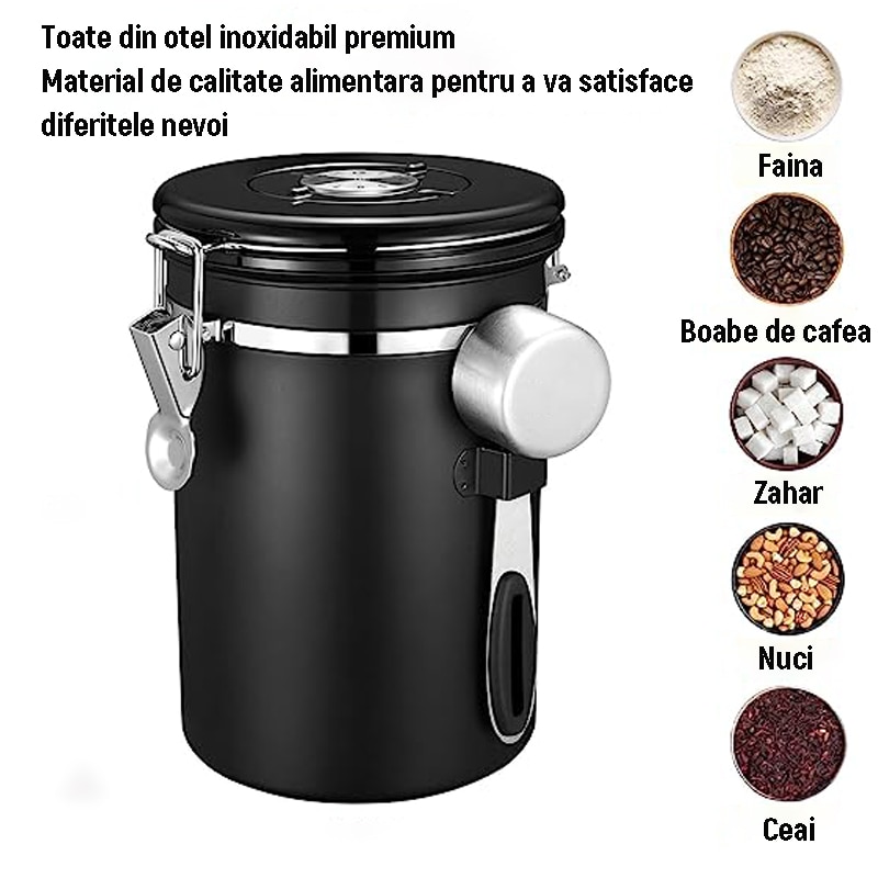 Recipient etans pentru Cafea, Vaxiuja, Dimensiune mica, cu Supapa de ...