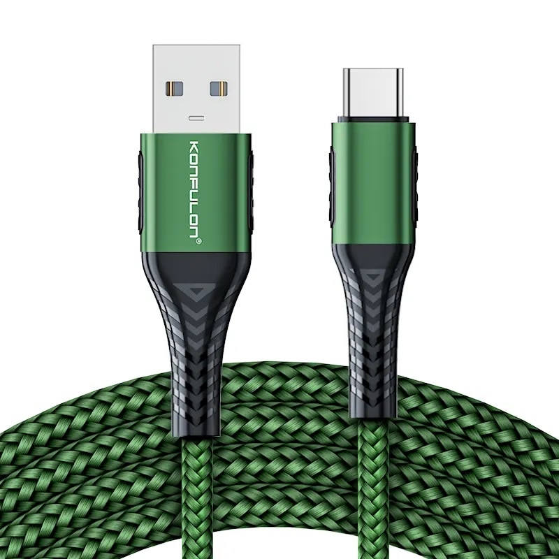 Cablu incarcare telefon 60W, USB - Type C, 2 m, verde DC34C-G - eMAG.ro