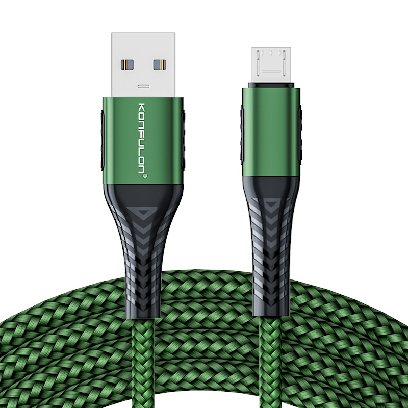 Cablu incarcare telefon 3A, USB - Micro, 2 m, verde DC32C-G - eMAG.ro