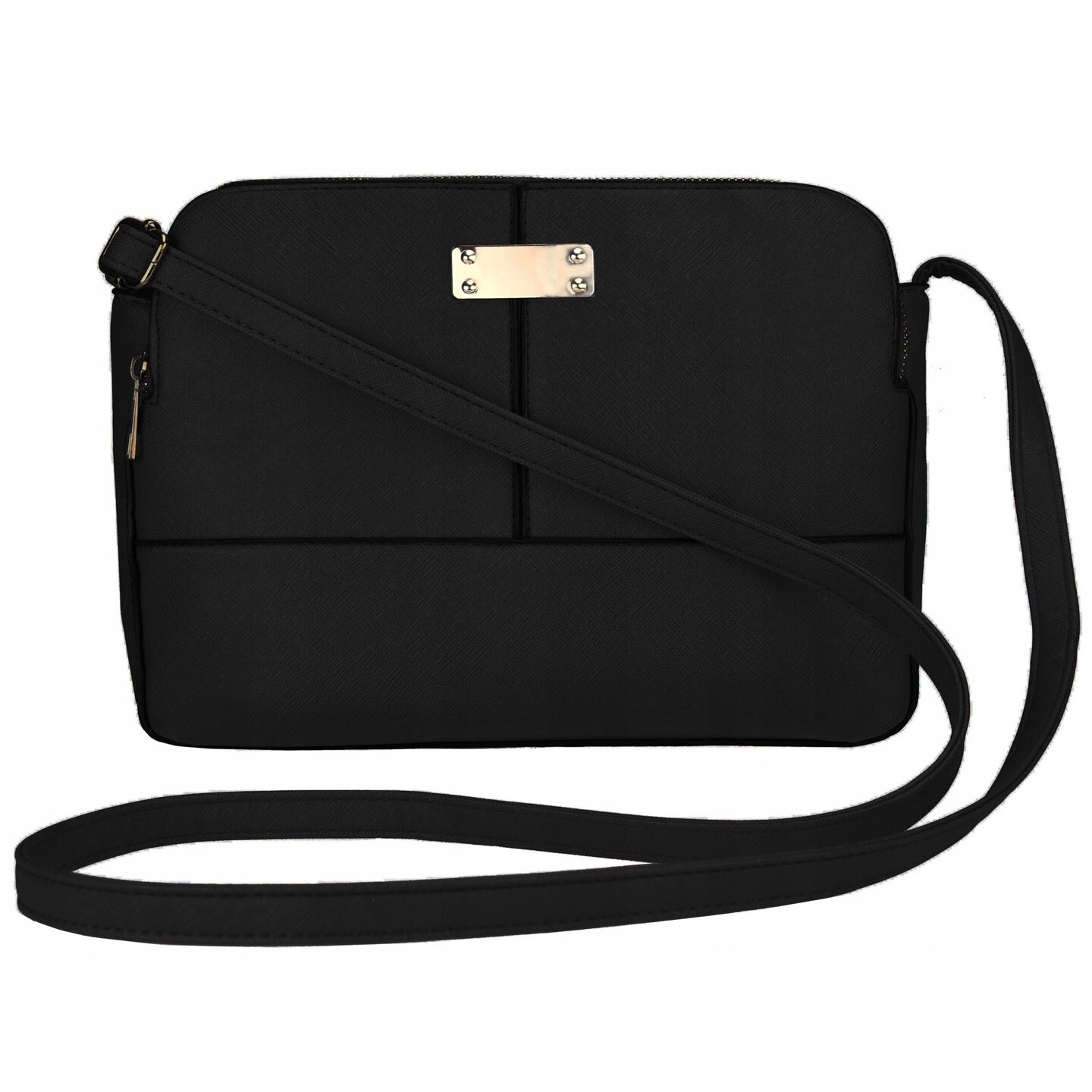 Geanta de umar dama, Adleys, Piele ecologica, 23x28x10,5 cm, Negru ...