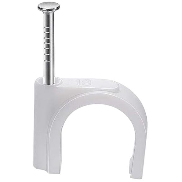 Set 100 cleme pentru prinderea cablurilor, Plastic, 18 mm, Alb - eMAG.ro