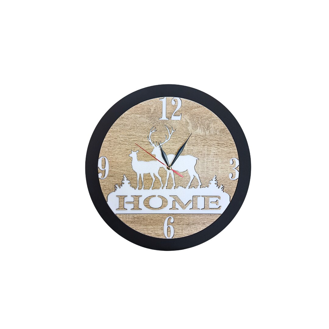 Ceas de perete cerbi, ceas decorativ. cadou pentru foisor, terasa ...