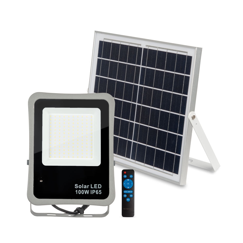 Proiector LED solar 100W 6500K - eMAG.ro