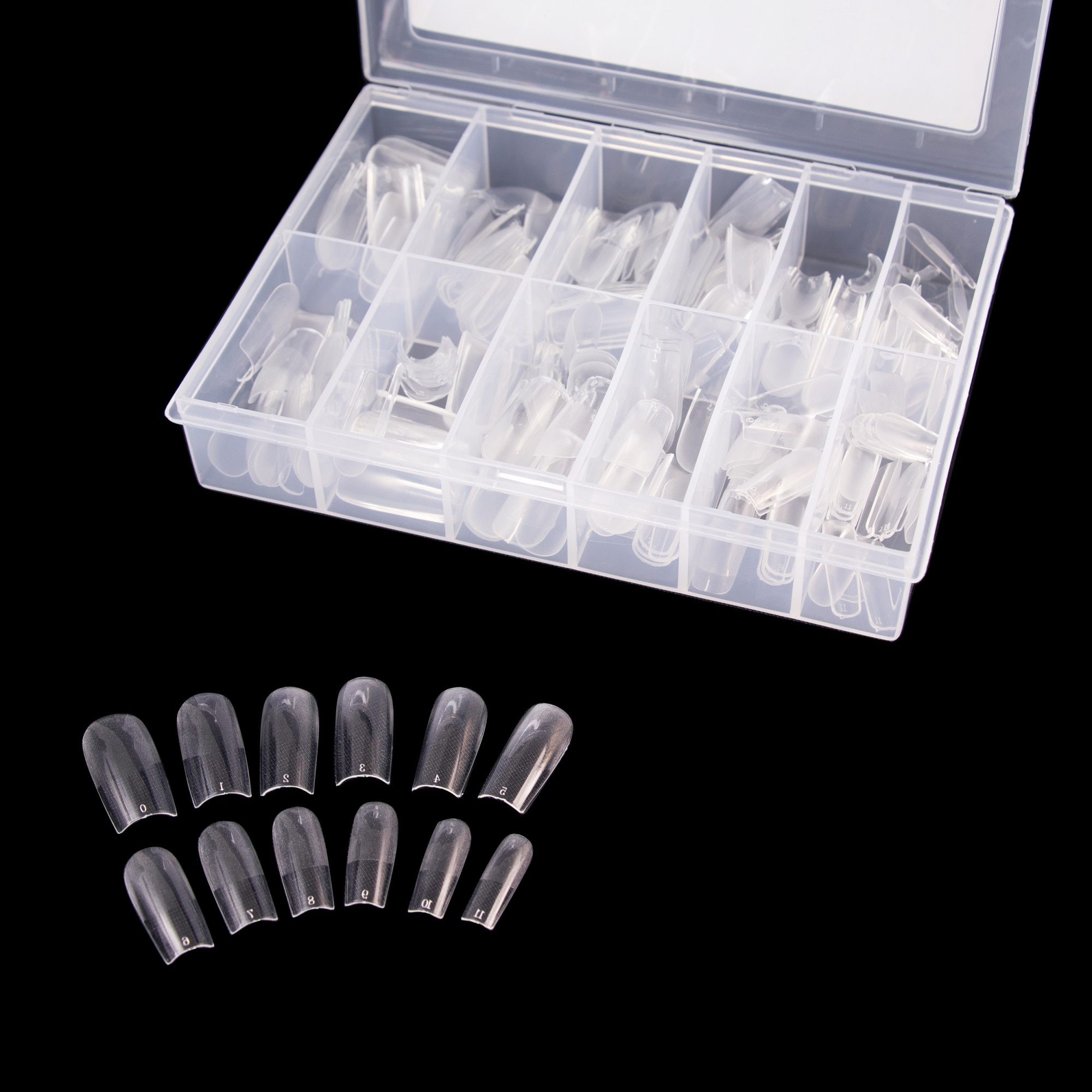 Tipsuri din gel 240 buc 12 marimi - Patrat Mediu - eMAG.ro