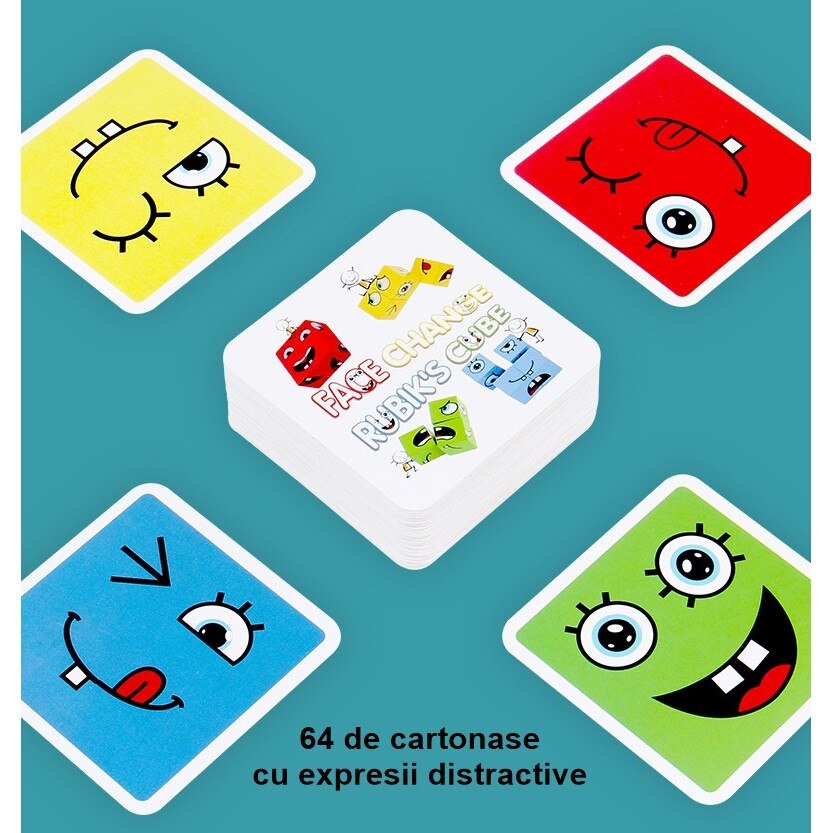 Jucarie pentru copii montessori Flippy, cub din lemn, asamblare fete ...