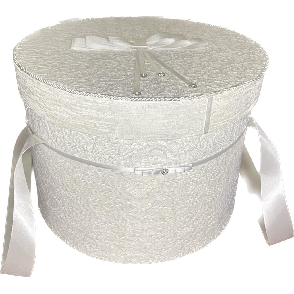 Cufar botez, alb cu dantela, diametru 35 cm - eMAG.ro