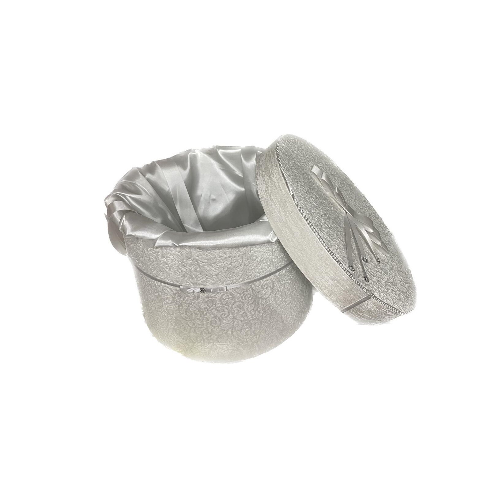 Cufar botez, alb cu dantela, diametru 35 cm - eMAG.ro