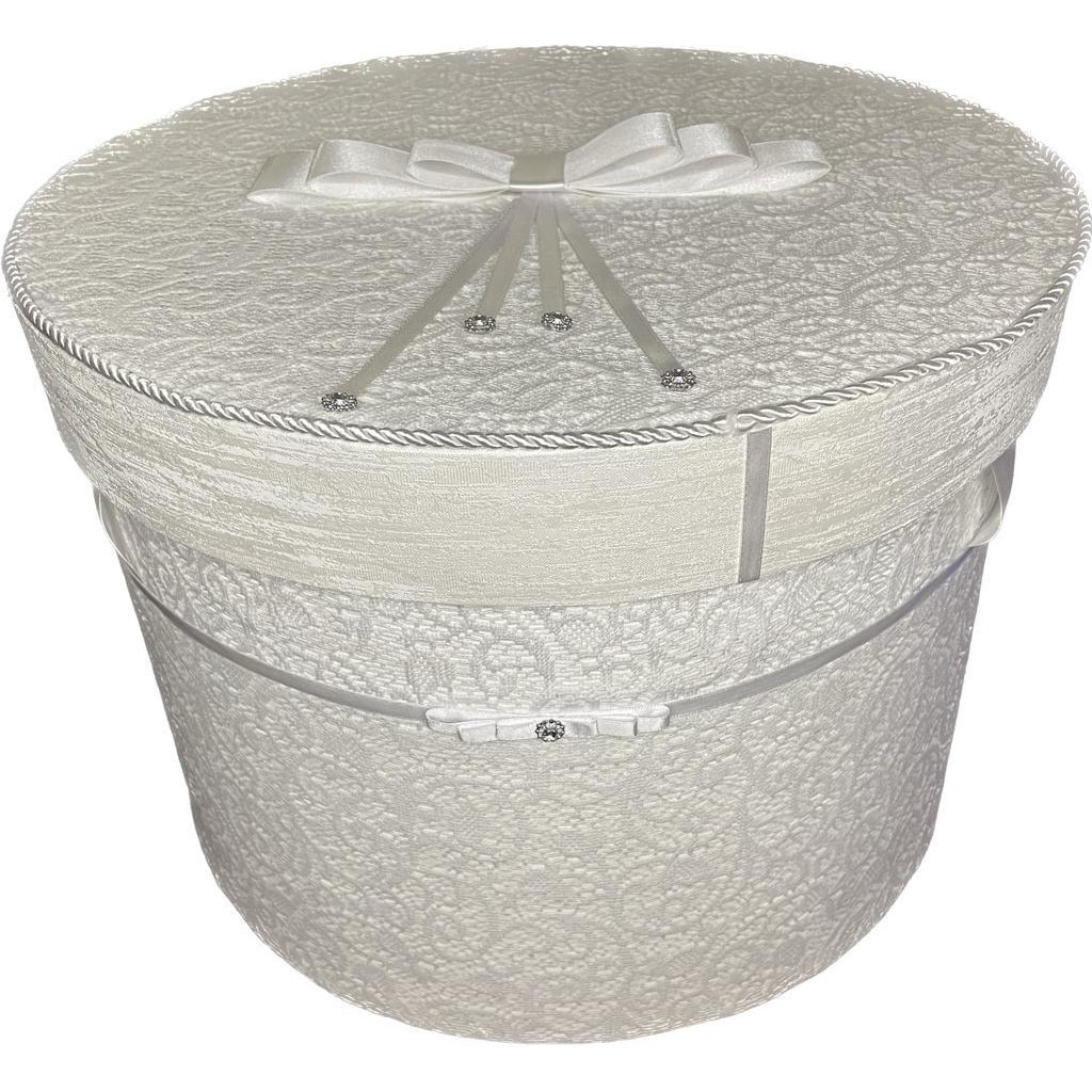 Cufar botez, alb cu dantela, diametru 35 cm - eMAG.ro