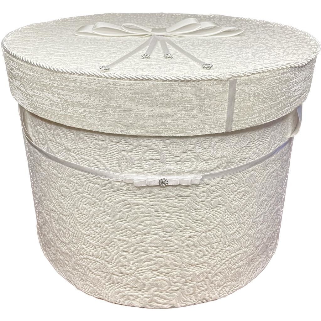 Cufar botez, alb cu dantela, diametru 35 cm - eMAG.ro