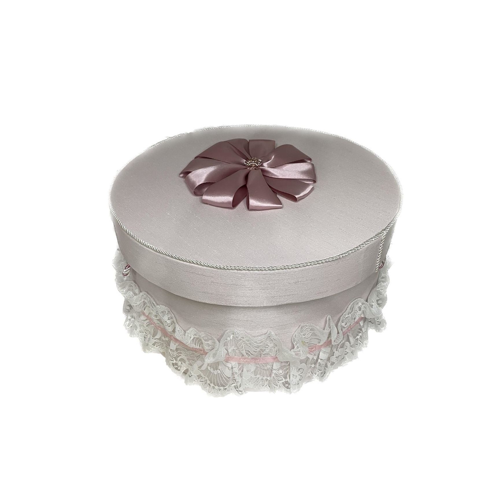 Cufar botez, roz cu dantela, diametru 35 cm - eMAG.ro